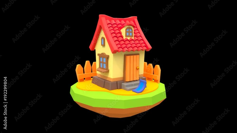 Cartoon house building animation Stock Video | Adobe Stock