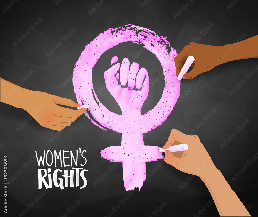 Womens hands drawing Feminism protest symbol Stock Vector | Adobe Stock