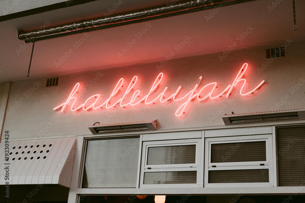 Hallelujah Neon Sign Stock Photo | Adobe Stock
