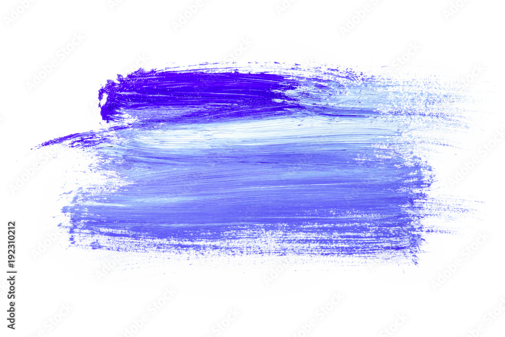 Abstract painting with violet brush strokes on white Stock Photo ...