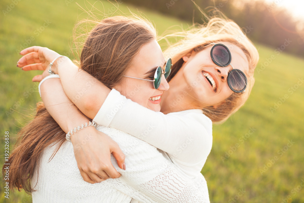 Girl Best Friends Hugging