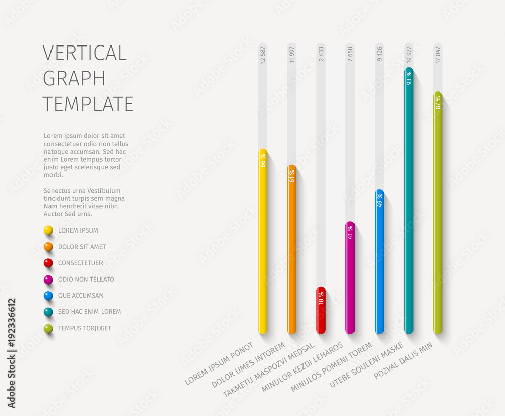 Vector column vertical graph template Stock Vector | Adobe Stock