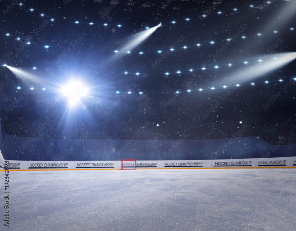 hockey stadium with fans crowd and an empty ice rink Stock Illustration ...