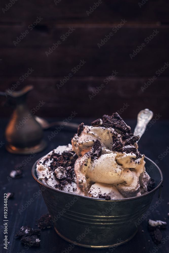 Selbstgemachte Oreo Cookie Eiscreme Stock Photo | Adobe Stock