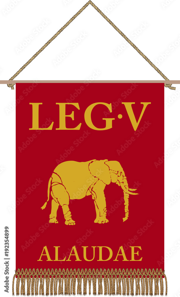 Vector standard of Legio V Alaudae on white background Stock Vector ...