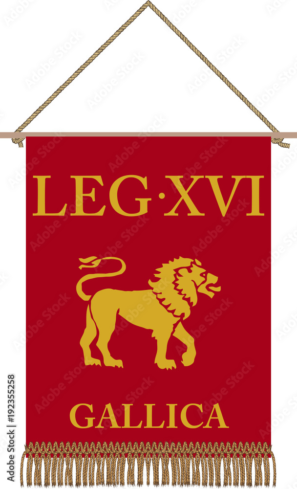 Vector standard of Legio XVI Gallica on white background Stock Vector ...