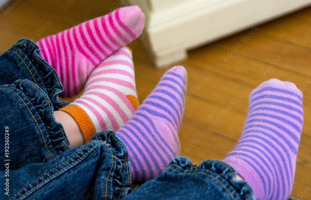 Kids wearing socks Stock Photo | Adobe Stock