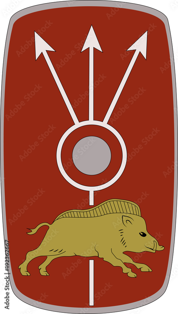 Vector shield of Legio XX Valeria Victrix on white background Stock ...