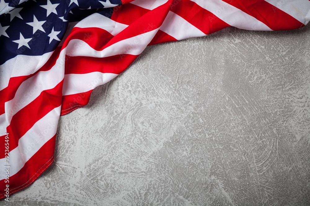 USA flag on grey background Stock Photo | Adobe Stock