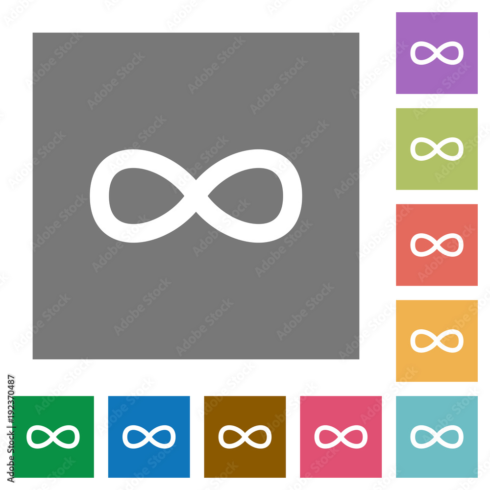 Infinity symbol square flat icons Stock Vector | Adobe Stock