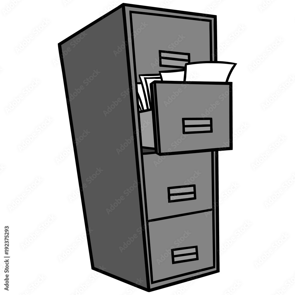Filing Cabinet Illustration - A vector cartoon illustration of a office ... Filing Cabinet Illustration - A vector cartoon illustration of a office ...