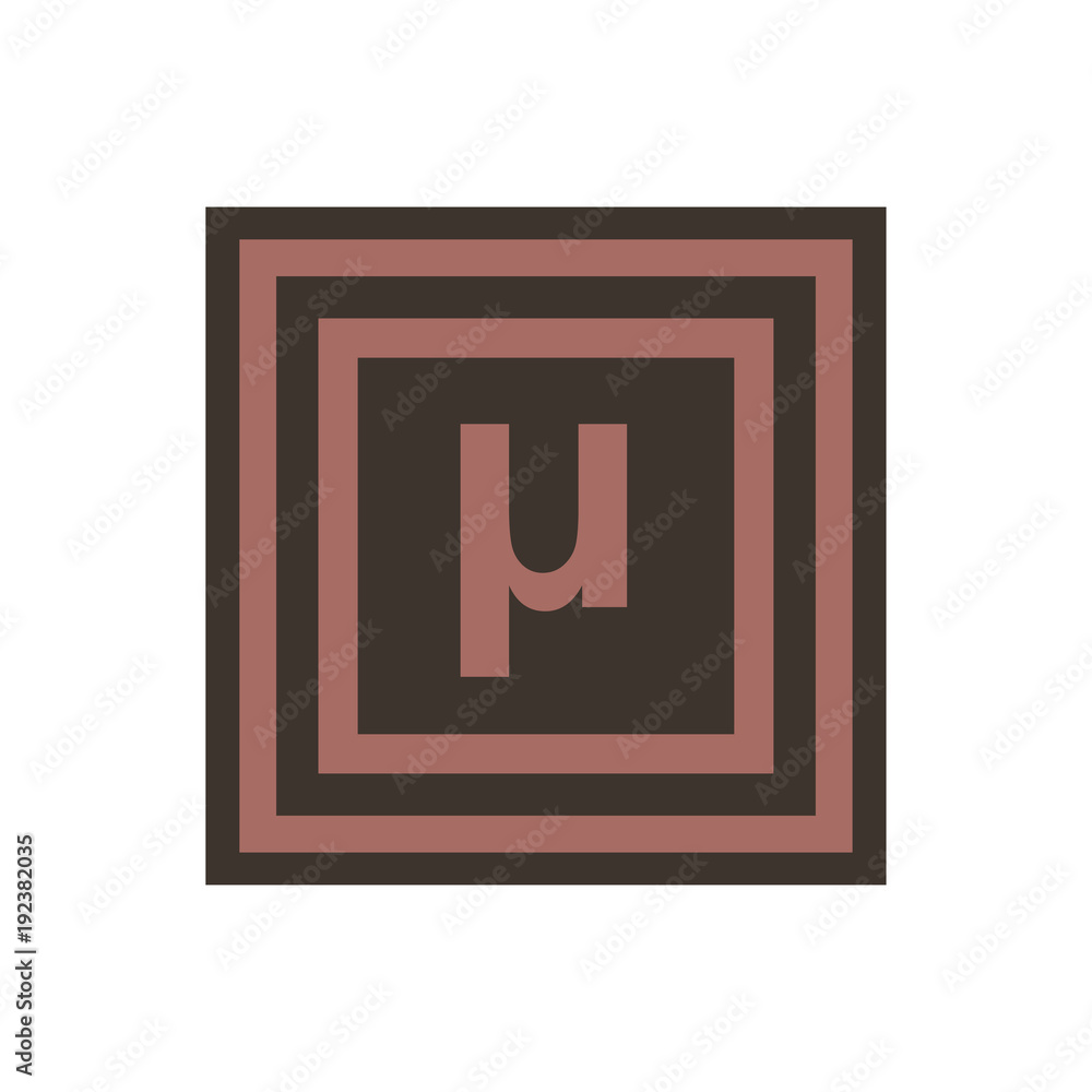 Vector symbol of small letter Mu from the Greek alphabet Stock Vector ...