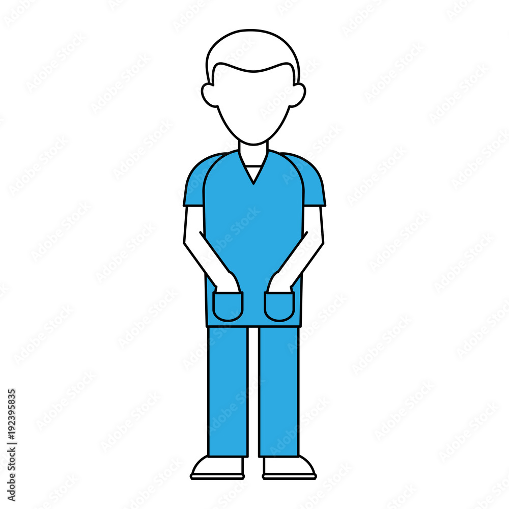 Doctor with gown faceless avatar icon vector illustration graphic ...