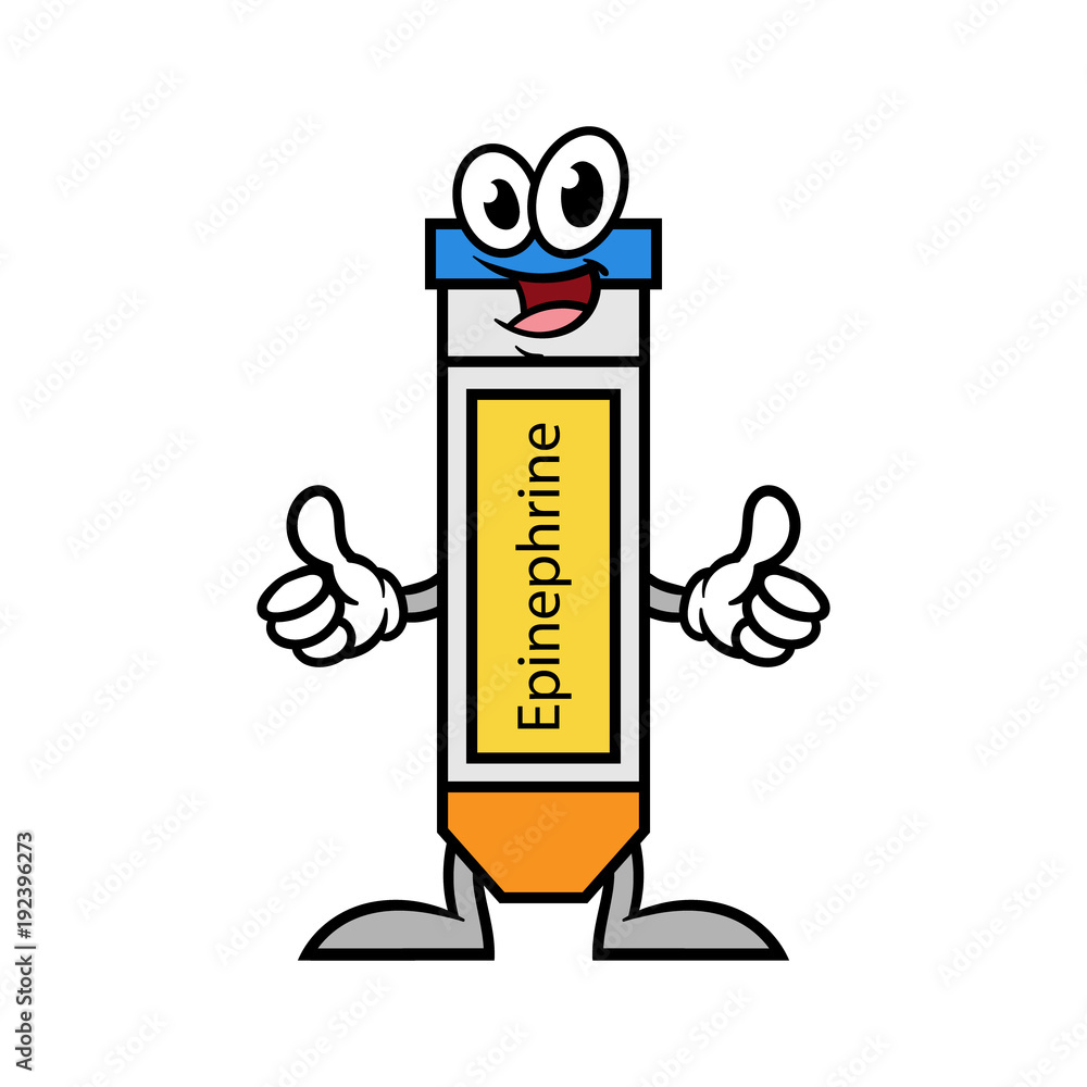 Cartoon Epinephrine Injector Character Stock Vector | Adobe Stock
