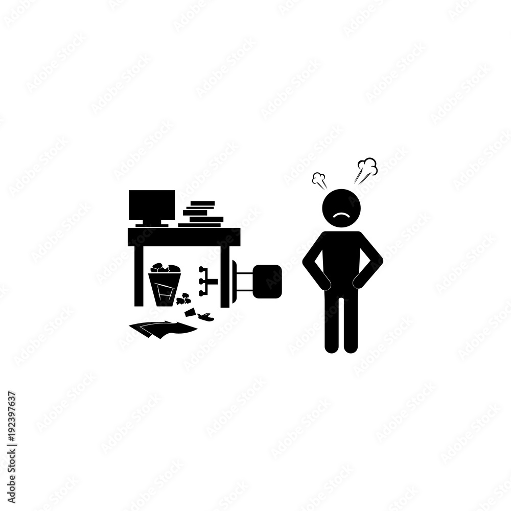 work stress icon. Illustration of psychological disorder of people icon ...