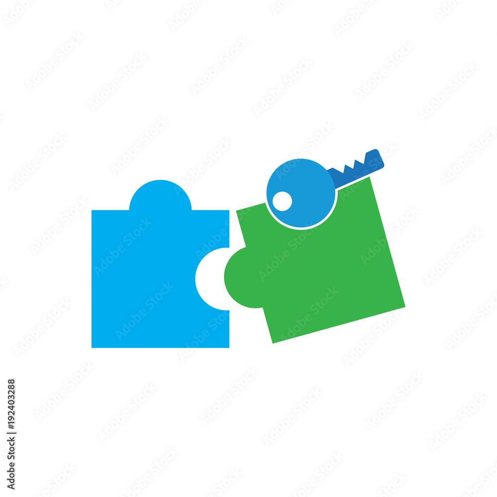 Key Puzzle Logo Icon Design Stock Vector | Adobe Stock