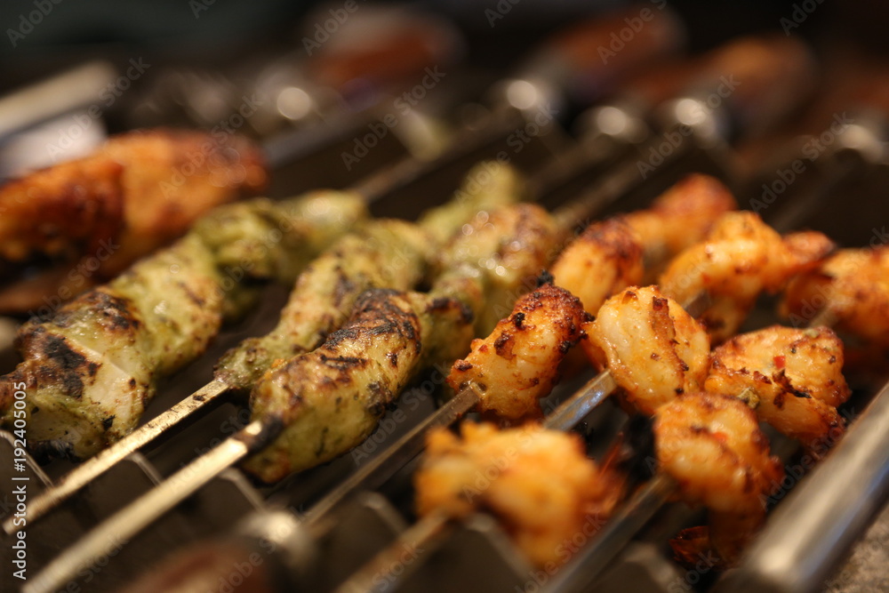 Prawn and Fish Barbeque Stock Photo | Adobe Stock