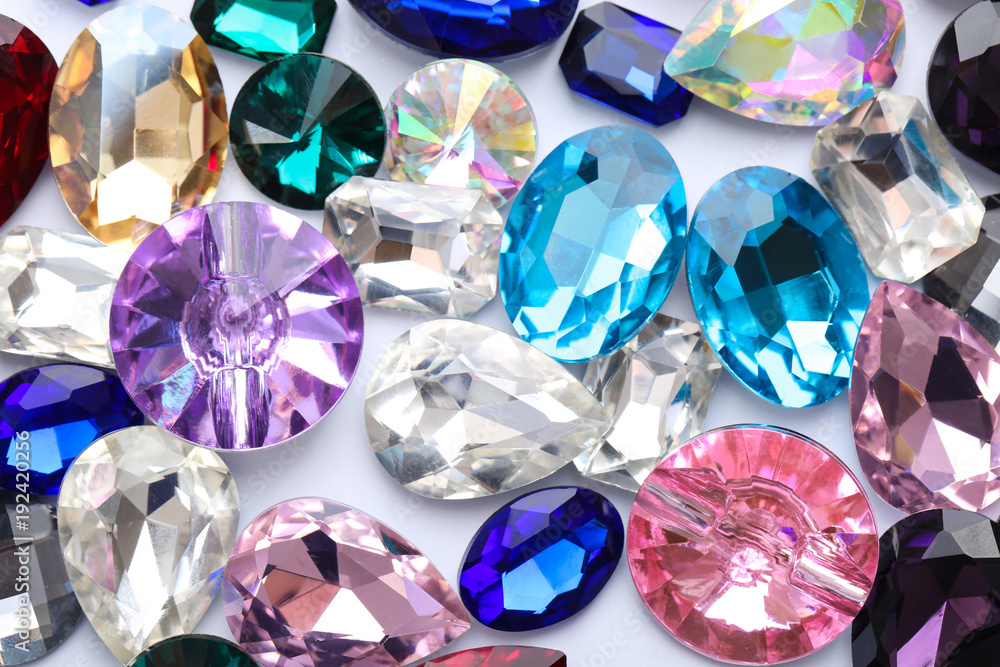 Precious jewels on white background Stock Photo | Adobe Stock