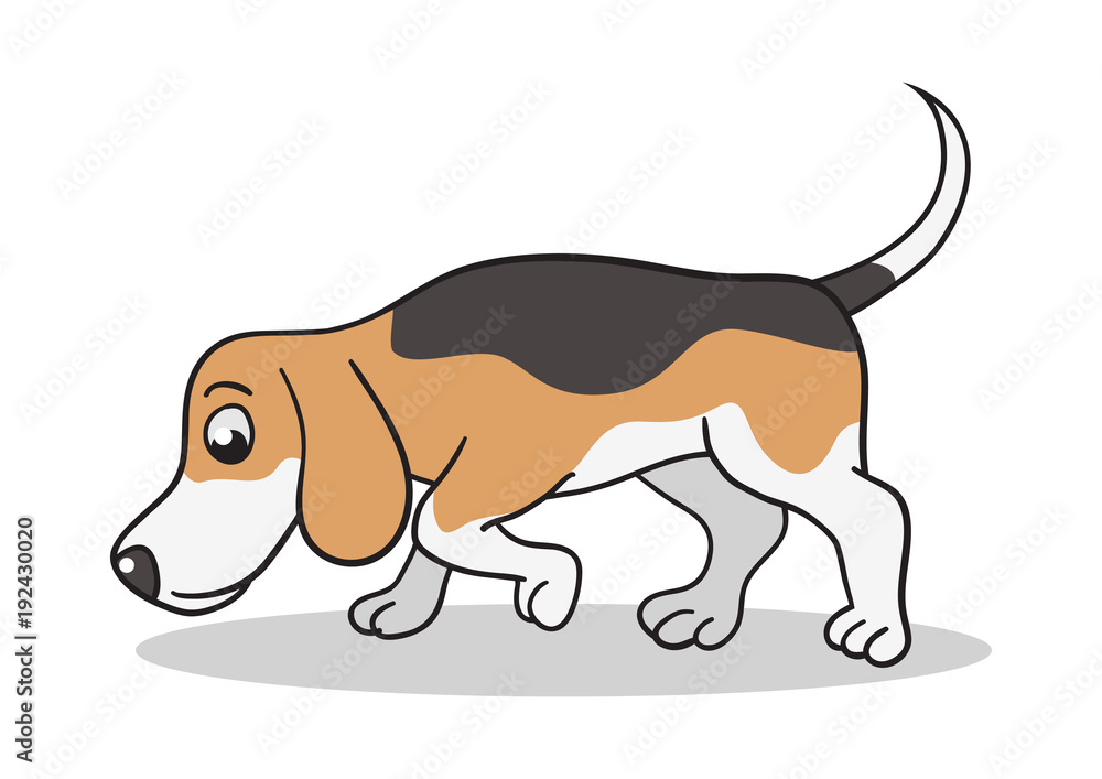 Beagle Dog Cartoon Stock Vector | Adobe Stock