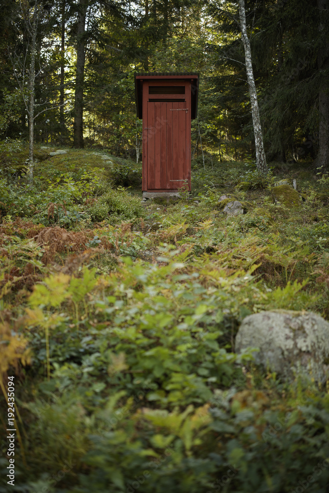 Toilet in forest in Smaland, Sweden Stock Photo | Adobe Stock
