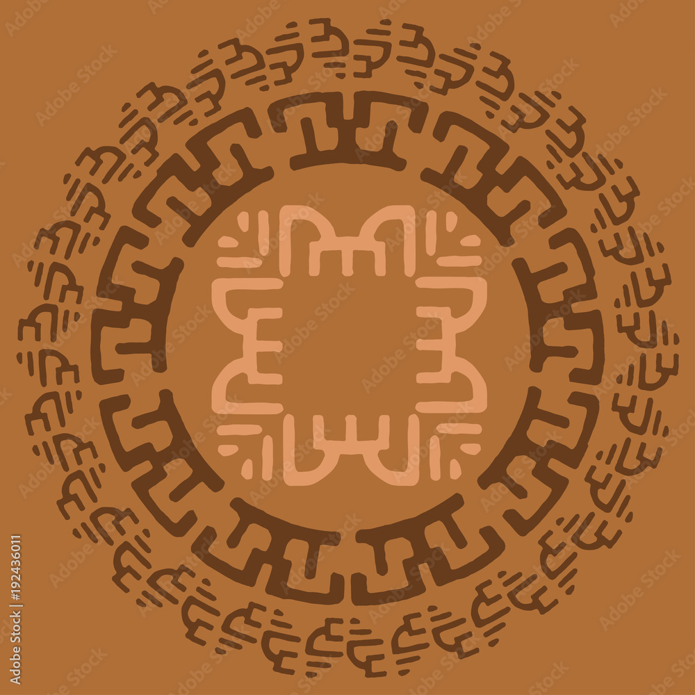 Ethnic round frames. Decorative design elements, hand drawn circle ...