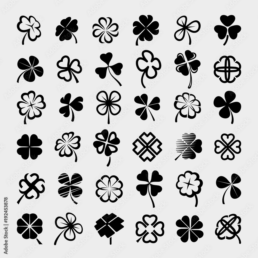 Leaf clover set. Vector Stock Vector | Adobe Stock