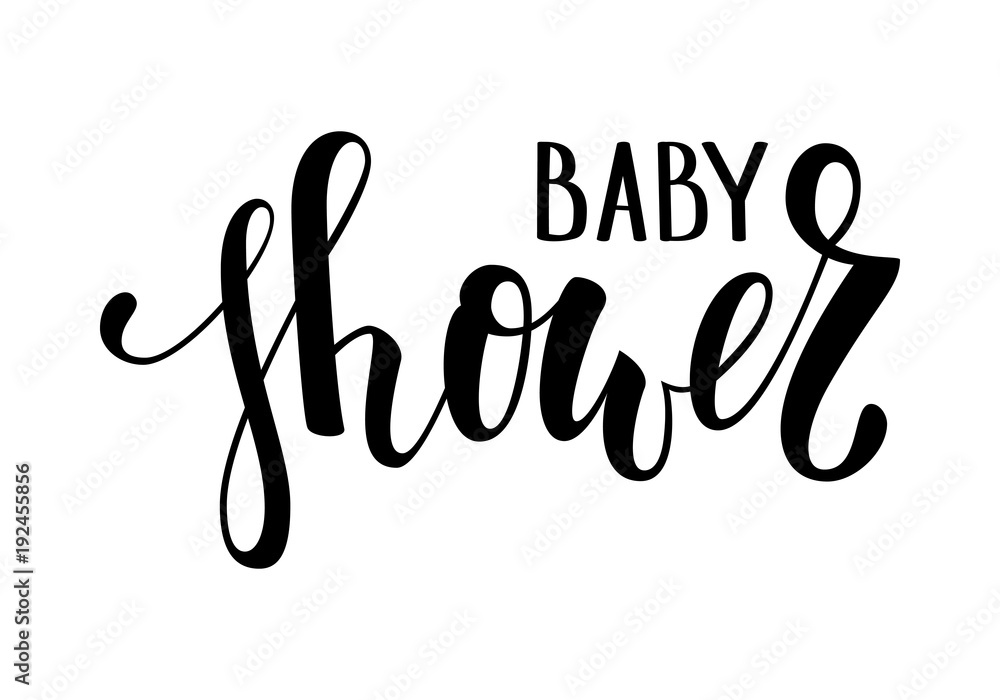 Stockvector Baby shower. Hand drawn calligraphy and brush pen lettering ...