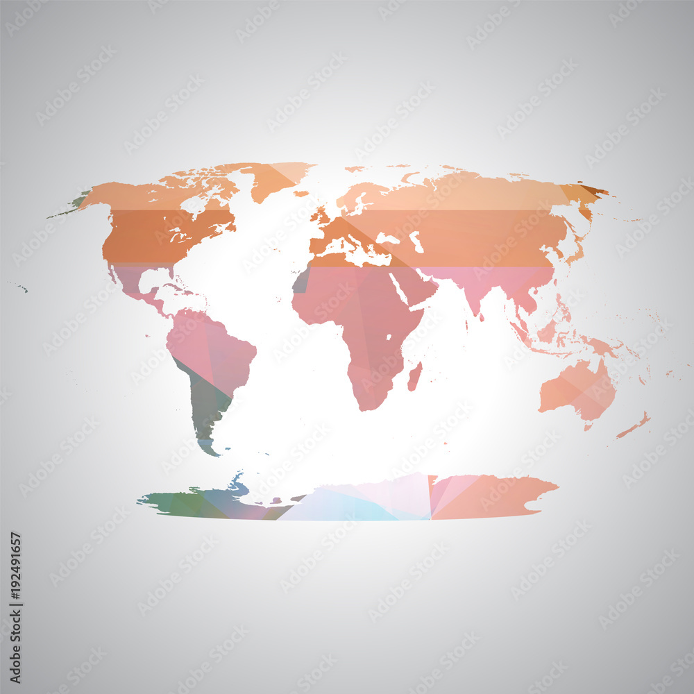 Colorful world map, vector. Stock Vector | Adobe Stock