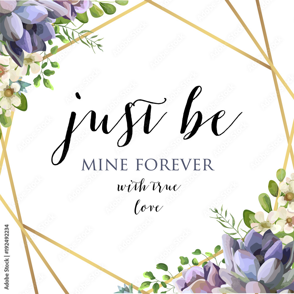 Vector floral elegant botanical card design with succulent cactus ...