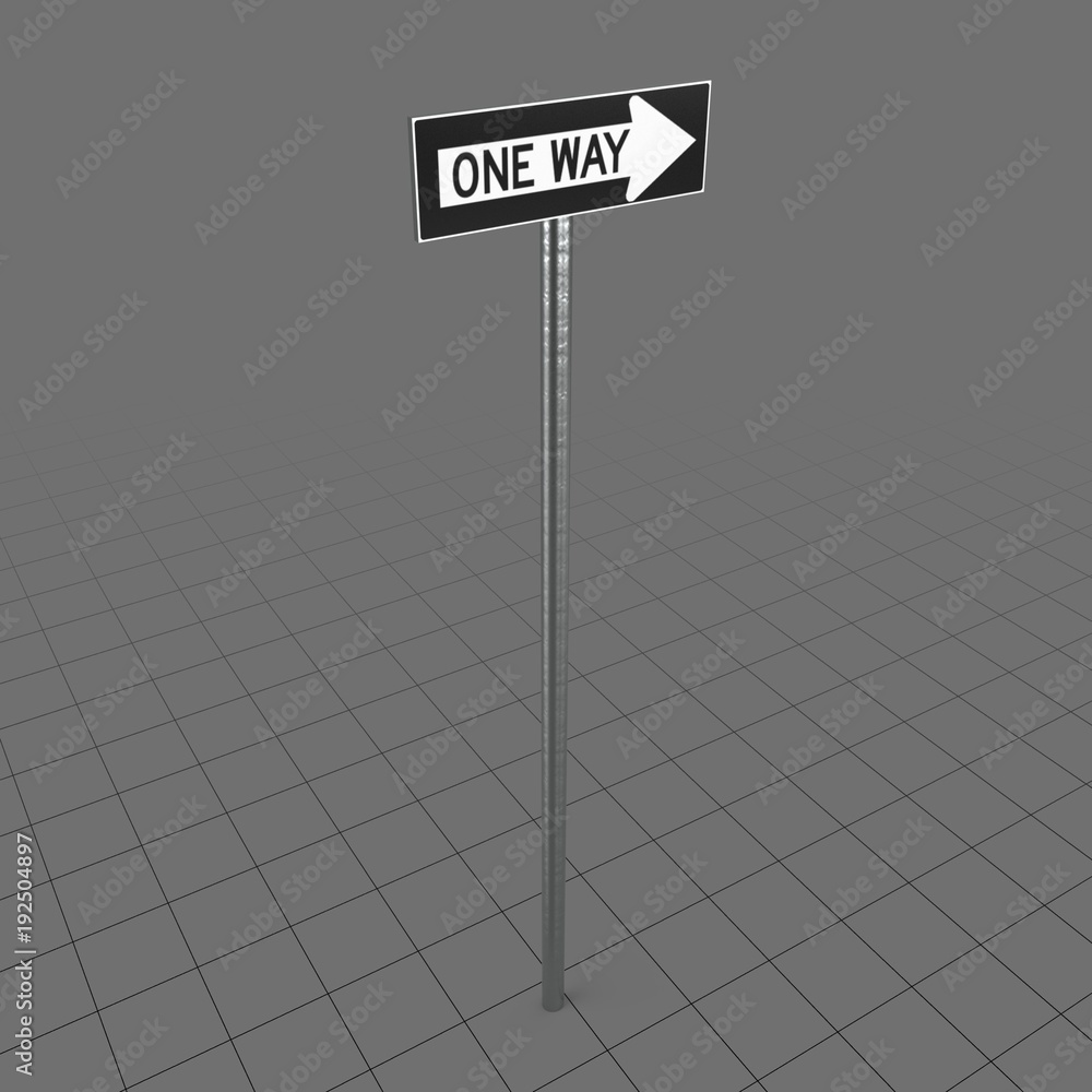 One way sign Stock 3D asset | Adobe Stock