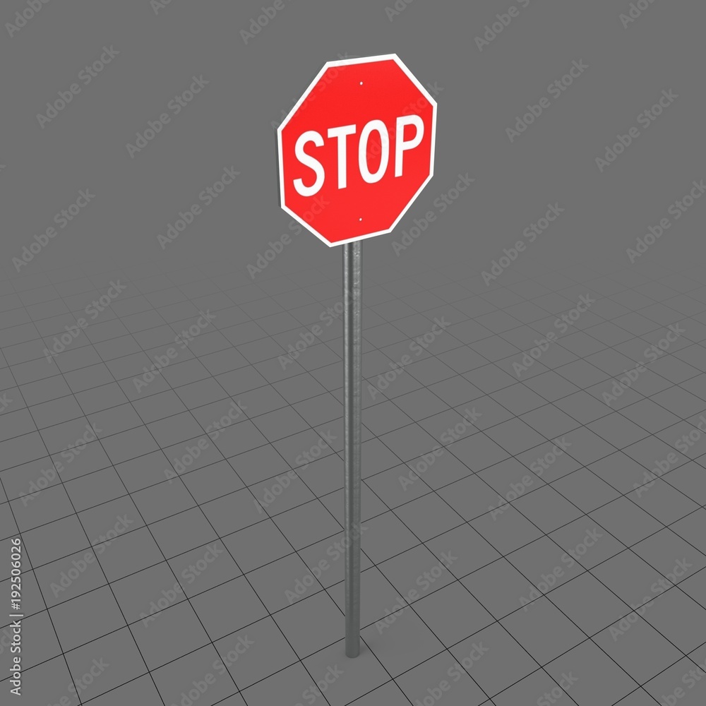 Stop sign Stock 3D asset | Adobe Stock