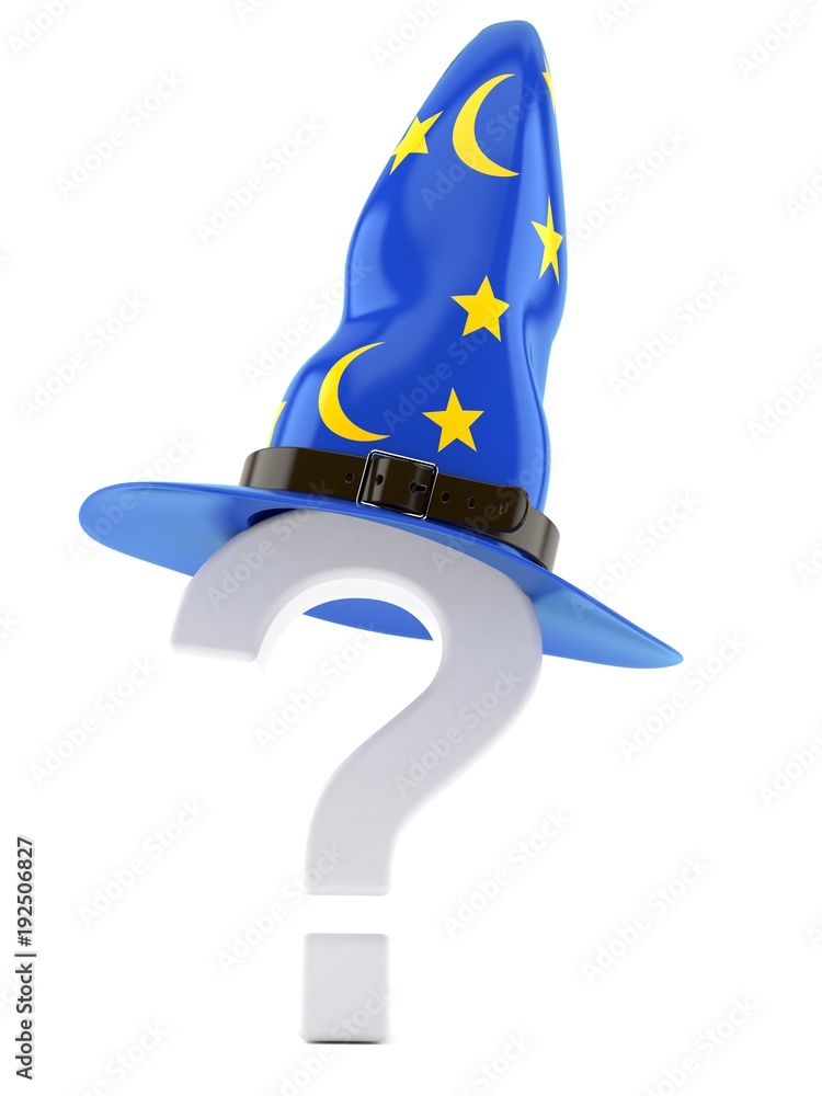 Wizard hat with question mark Stock Illustration | Adobe Stock