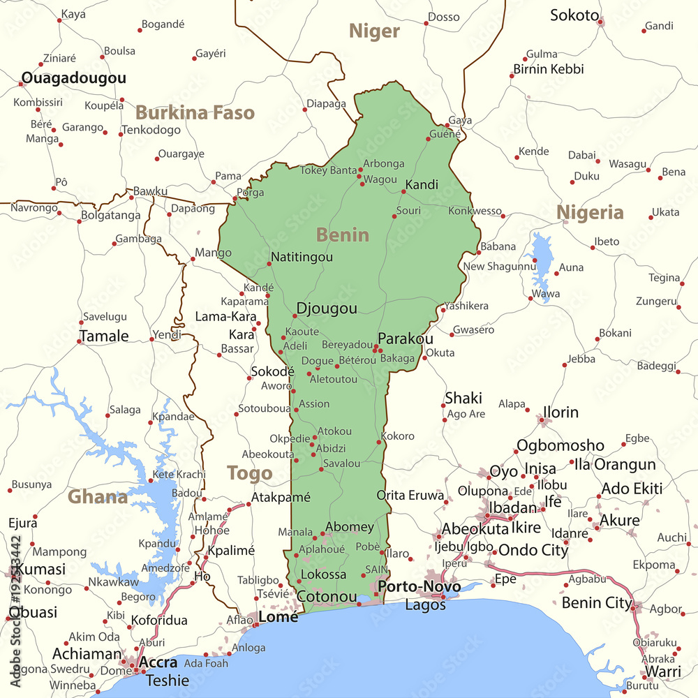 Benin-World-Countries-VectorMap-A Stock Vector | Adobe Stock