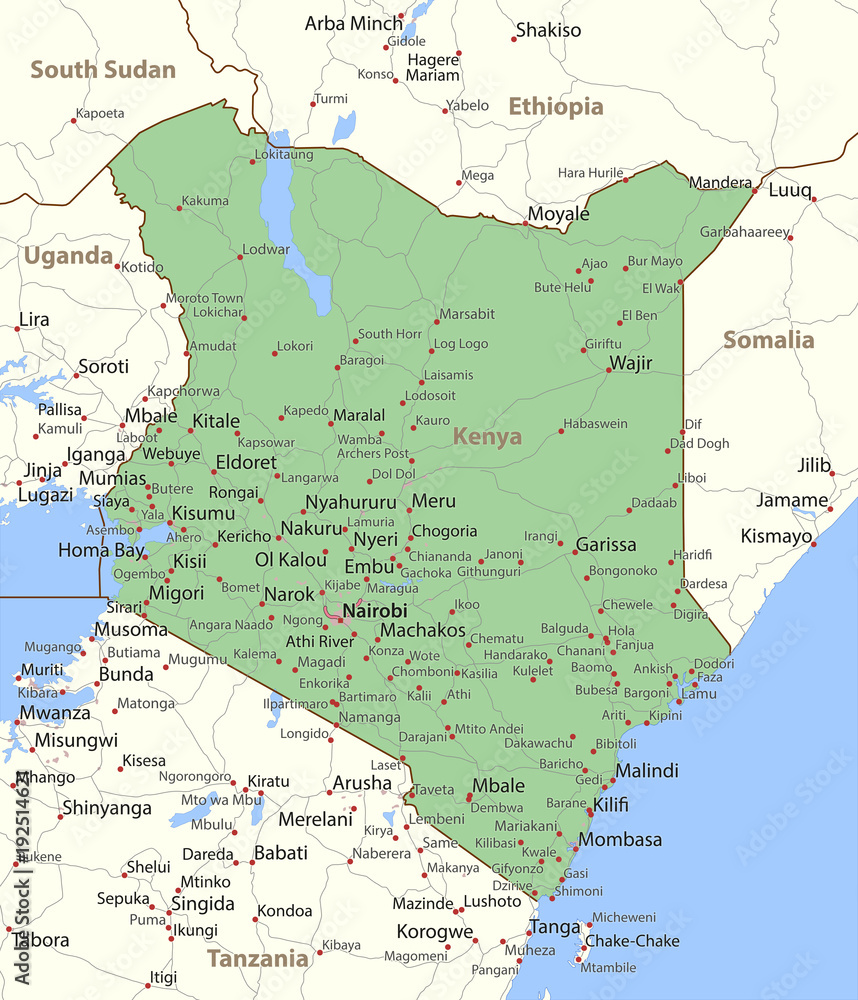 Kenya-World-Countries-VectorMap-A Stock Vector | Adobe Stock