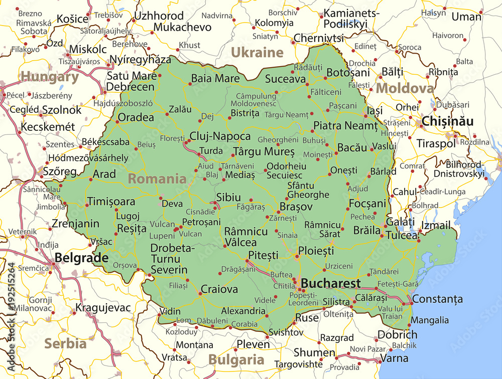 Romania-World-Countries-VectorMap-A Stock Vector | Adobe Stock