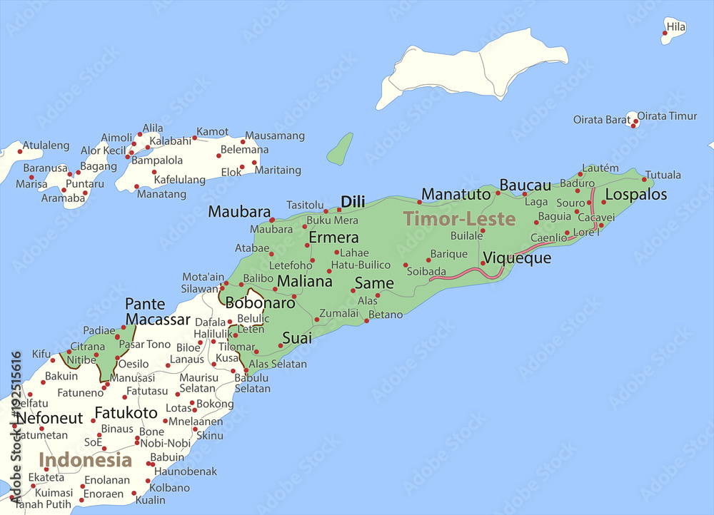 Timor-Leste-World-Countries-VectorMap-A Stock Vector | Adobe Stock