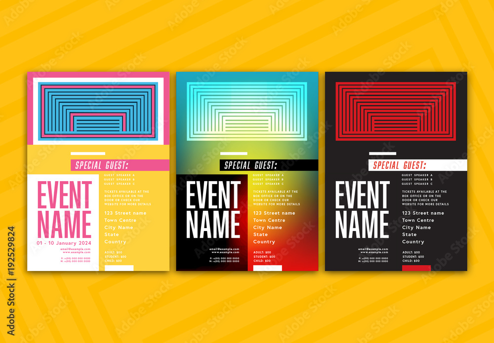 Event Poster with Geometric Elements Stock Template | Adobe Stock