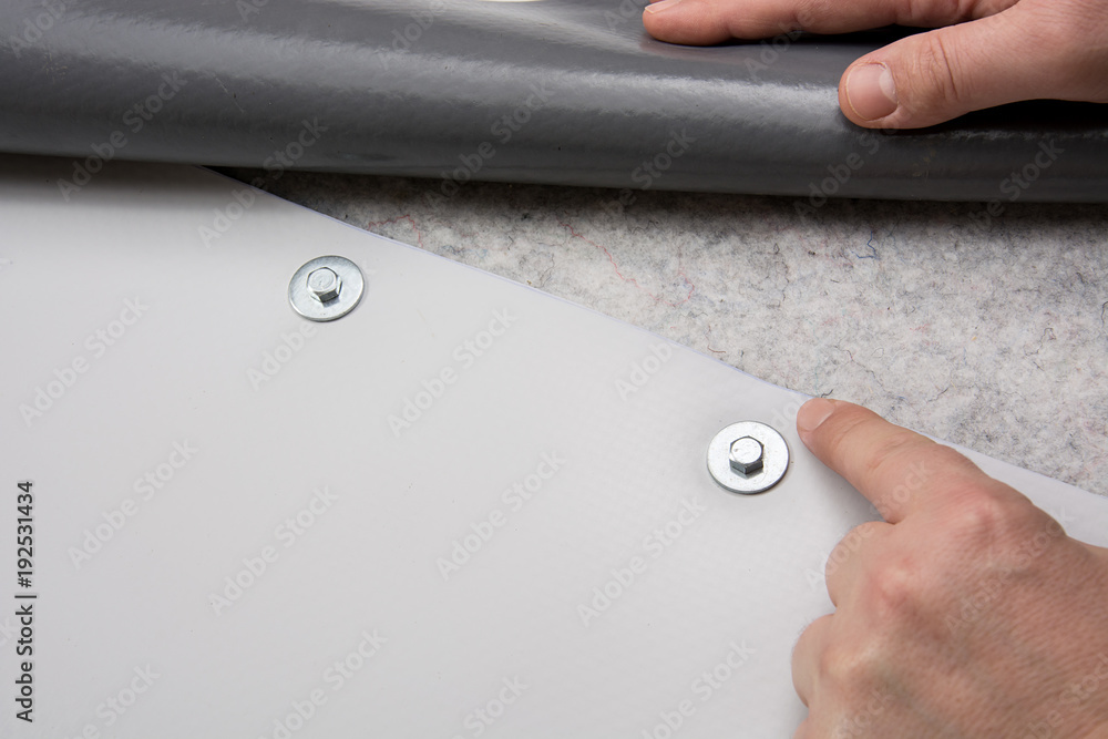 properly attached PVC membrane, correct spacing Stock Photo | Adobe Stock