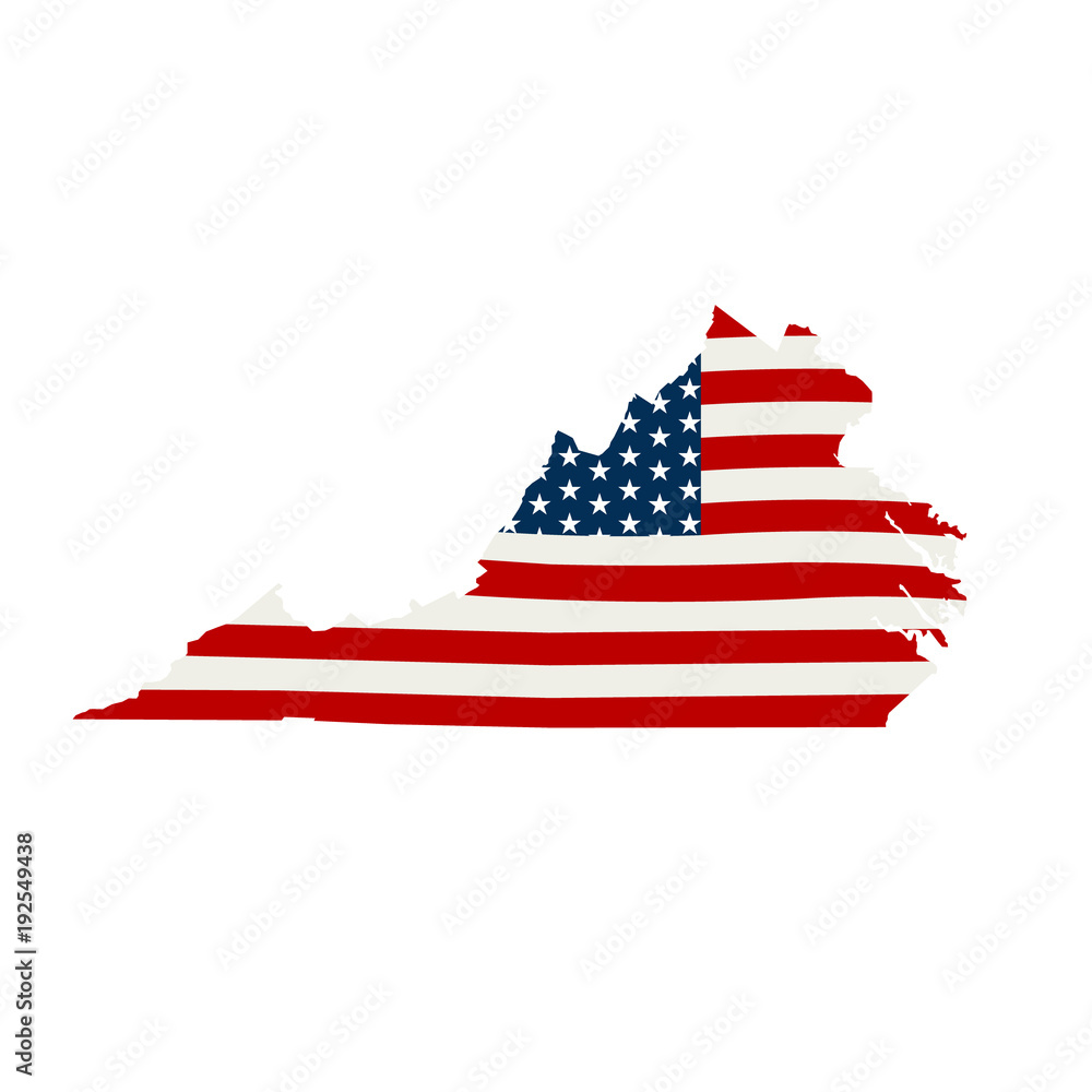 Virginia patriotic map. Vector graphic design illustration Stock Vector ...