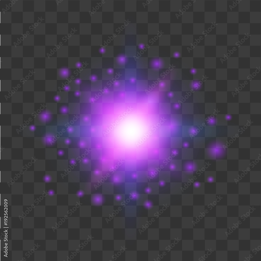 Abstract glow pink light effect on transparent background. Vector Stock ...