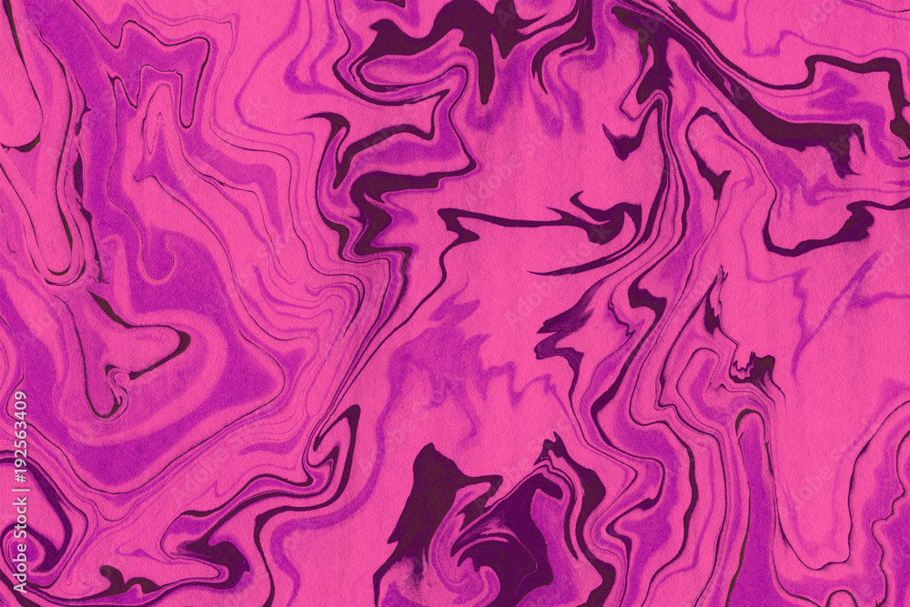 Suminagashi marble texture hand painted with pink ink. Digital paper ...