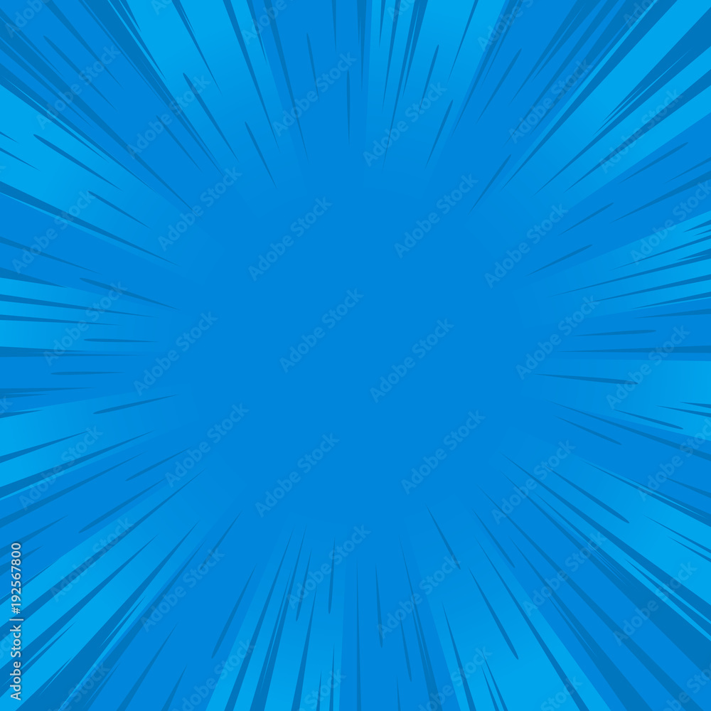 Blue rays comic pop art retro background. Stock Illustration | Adobe Stock