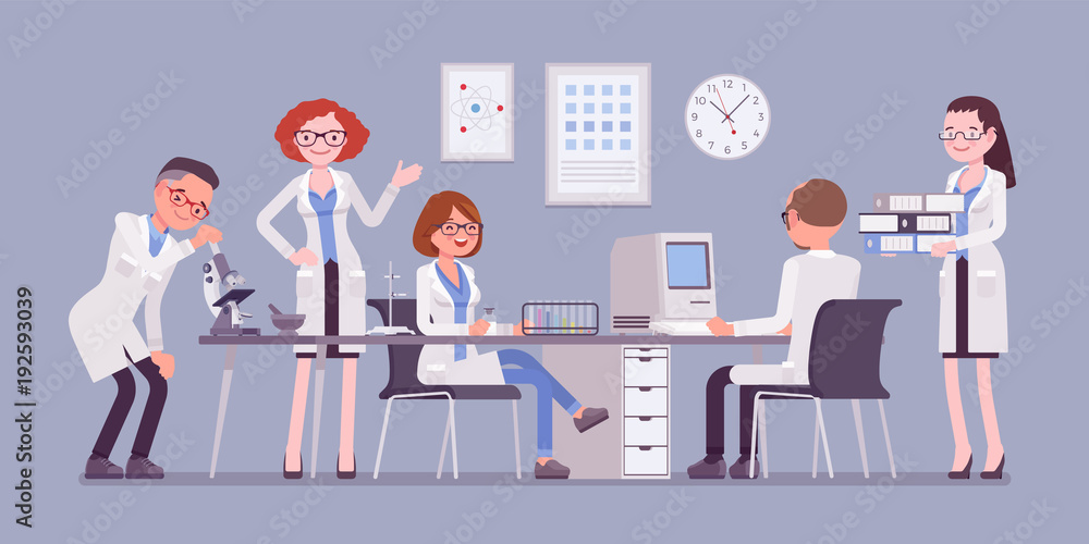 Scientists at work Stock Vector | Adobe Stock