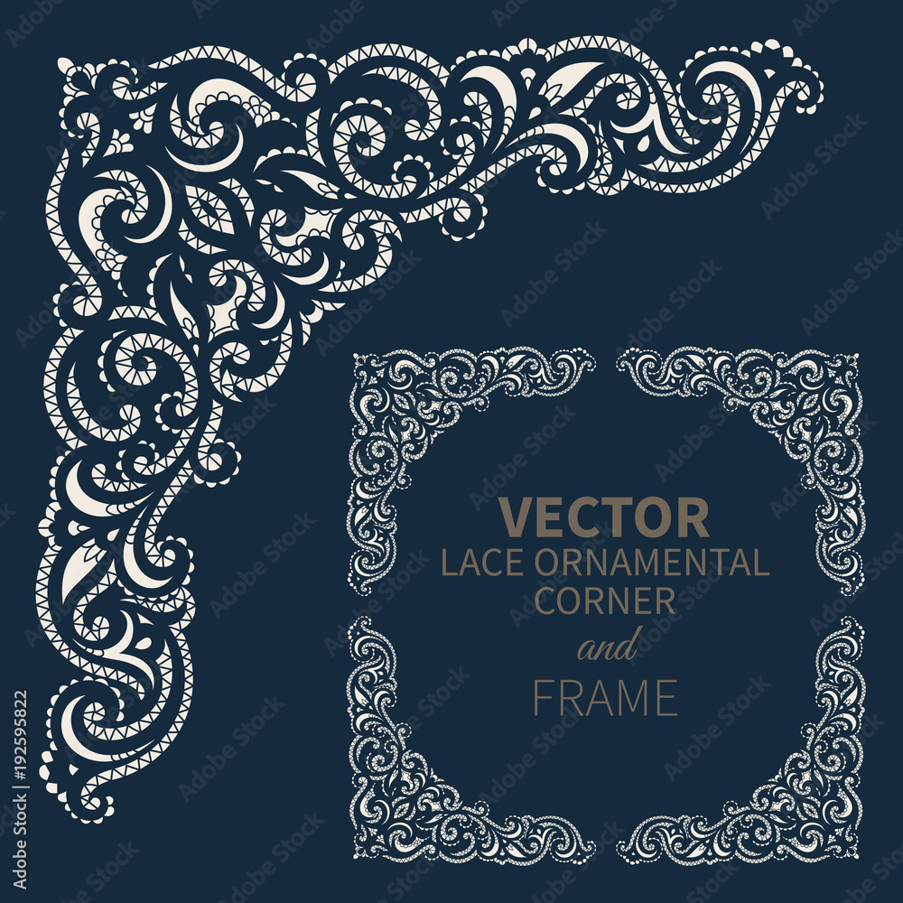 Vector ornamental corner frame Stock Vector | Adobe Stock