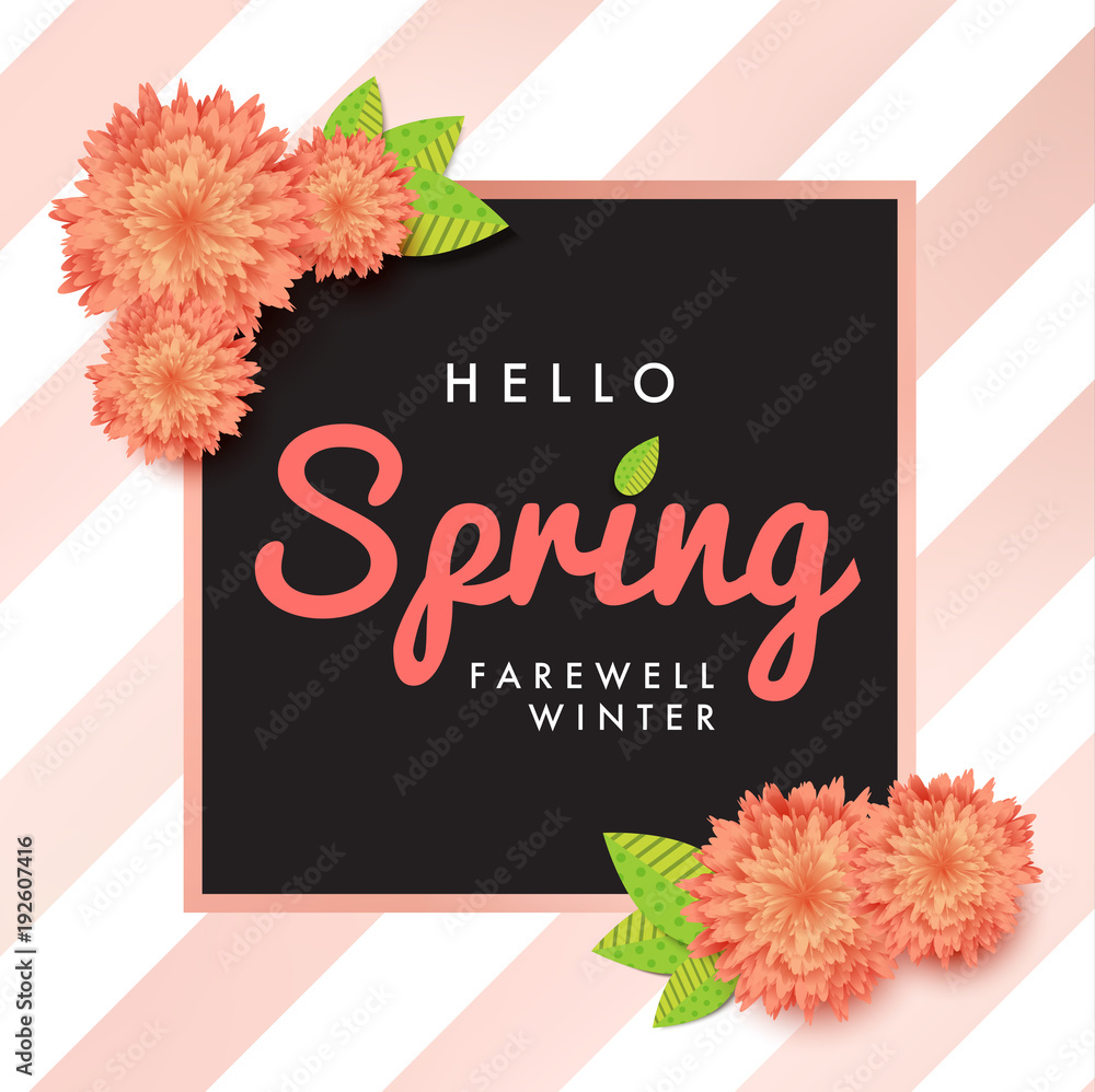 Modern promotion hello spring web banner for social media mobile apps ...