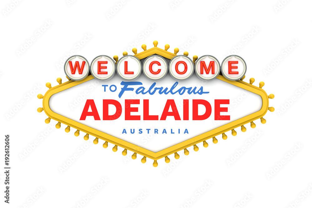 Welcome to Adelaide, australia sign in classic las vegas style design ...