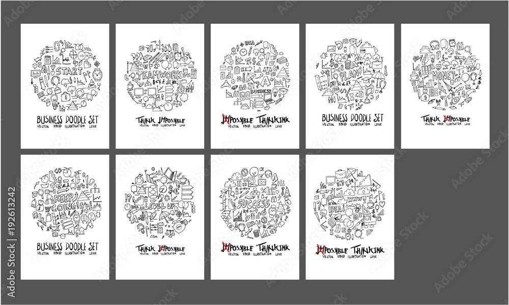 Business doodle illustration circle form on a4 paper wallpaper ...