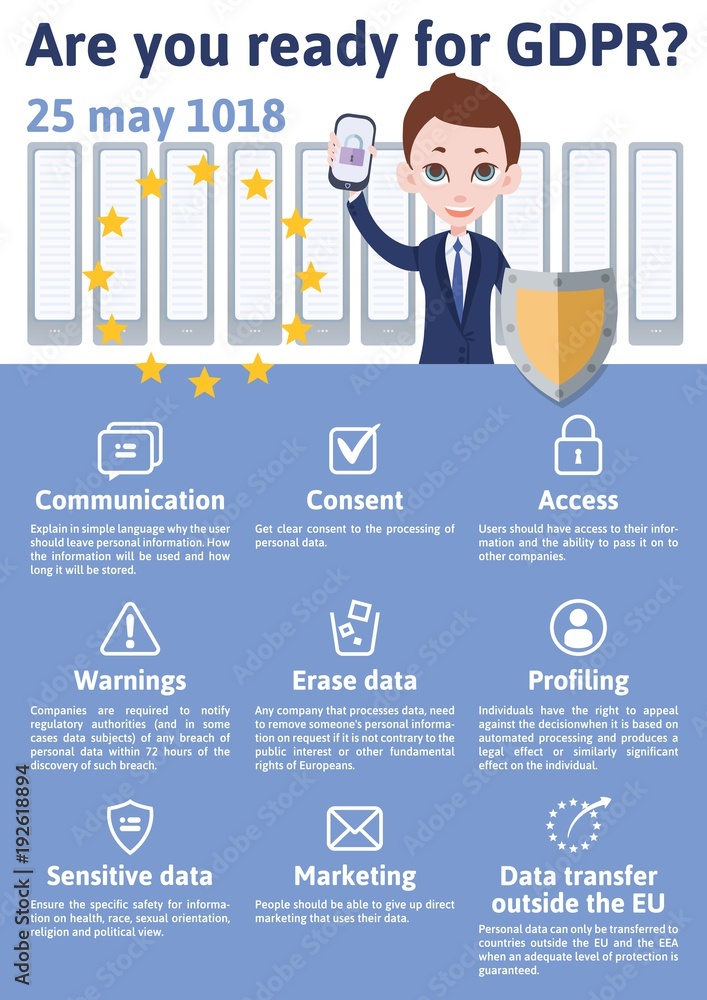 GDPR concept, illustration. General Data Protection Regulation. The ...