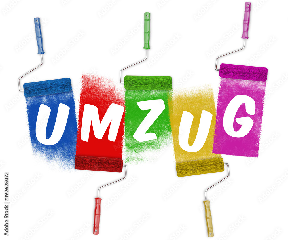 Umzug mit Farbe als Konzept Stock Illustration | Adobe Stock