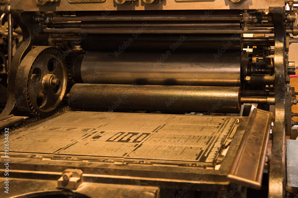 old printing press Stock Photo | Adobe Stock